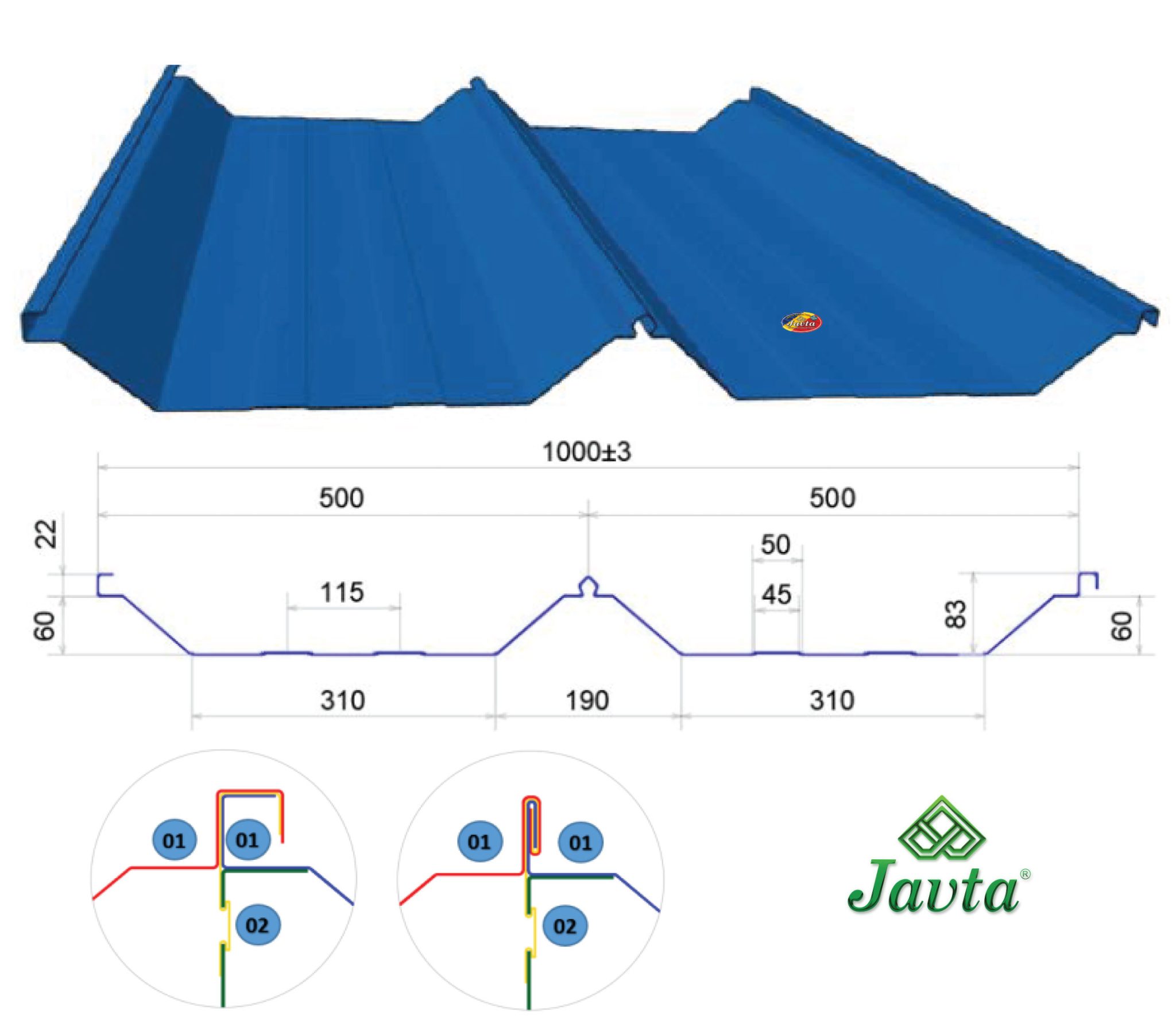 Tấm lợp SeamLock 1000